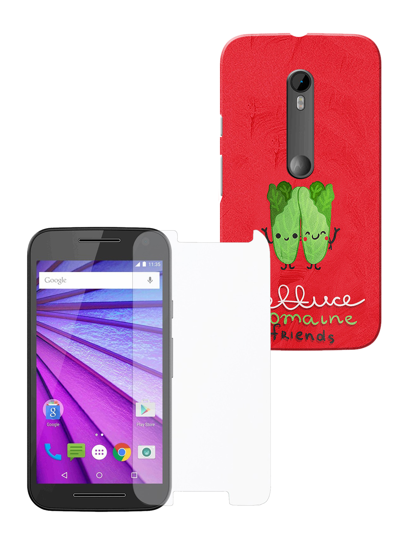 Buy Combo of Moto G3, Moto G Turbo - Lettuce Romance Red Case with ...