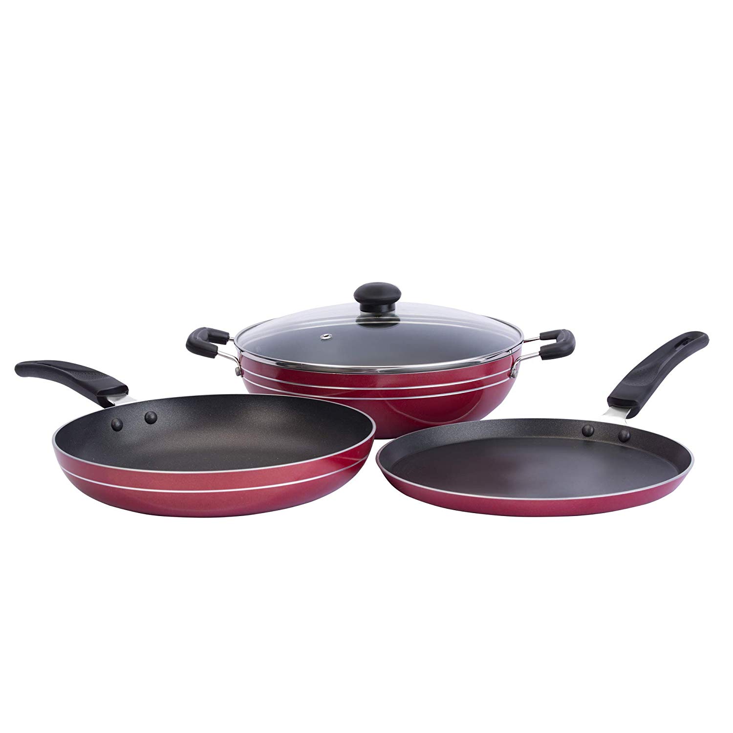Buy IMPEX 3Pcs Set-IS KTF 444(Kadai Pan, Tawa Pan,Fry Pan) Online ...