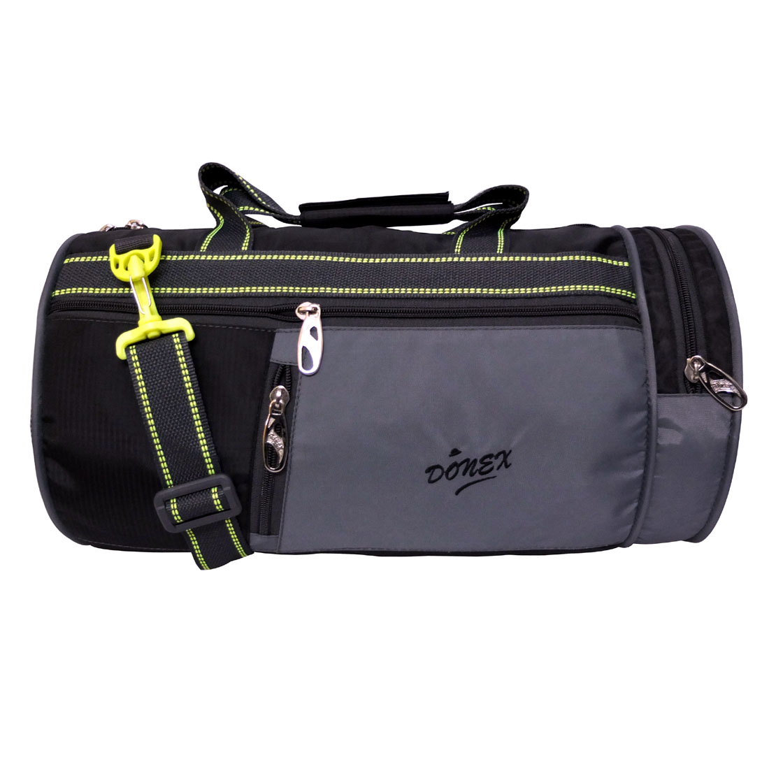 Buy Donex Trendy 21 L Nylon Gym/Travel Bag Black Grey RSC01863 Online ...