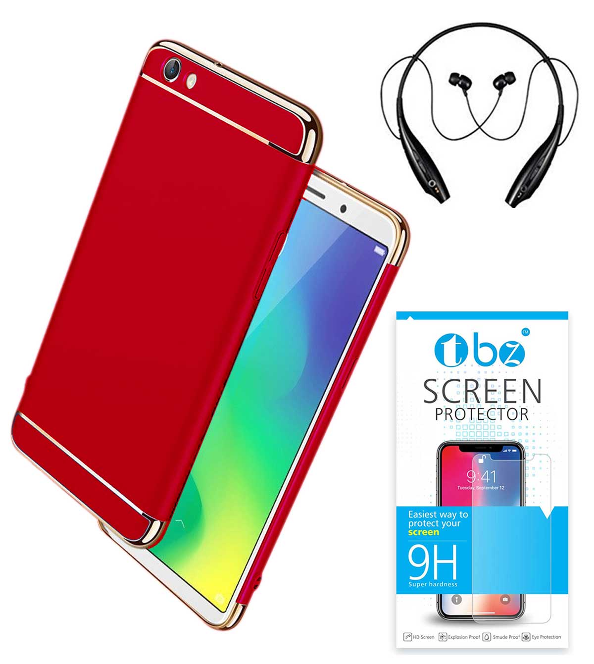 Buy TBZ Ultra-thin 3 in 1 Shockproof Electroplate Metal Texture Hard ...