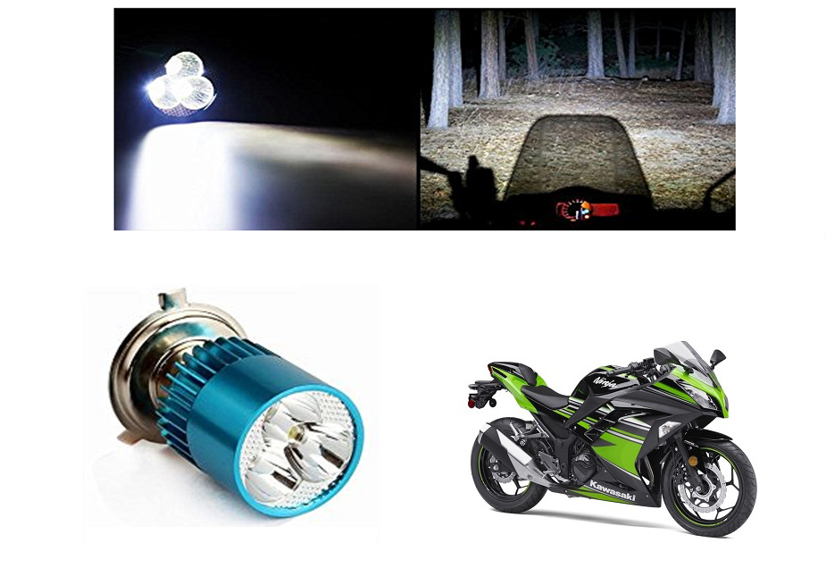 Buy Speedwave Bike H4 3LED Bright Light Bulb White- For Kawasaki Ninja ...