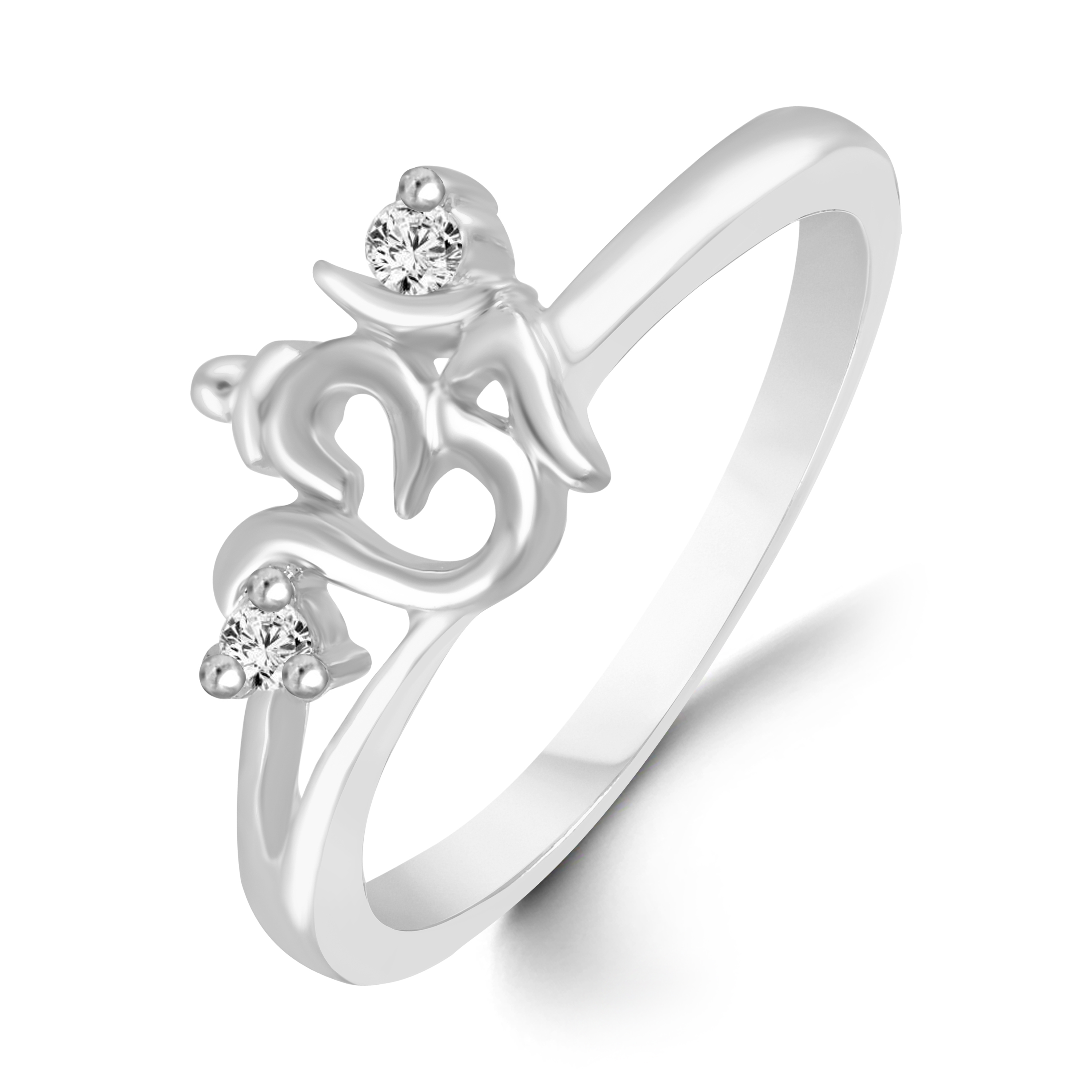 Buy Classic OM Diamond Studded Rhodium Plated Alloy Cz American Diamond ...