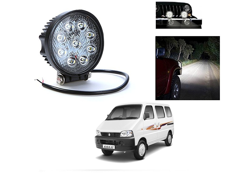 Buy THE ONE CUSTOM Round Shape 9 LED Car Projector White Aux Light For ...