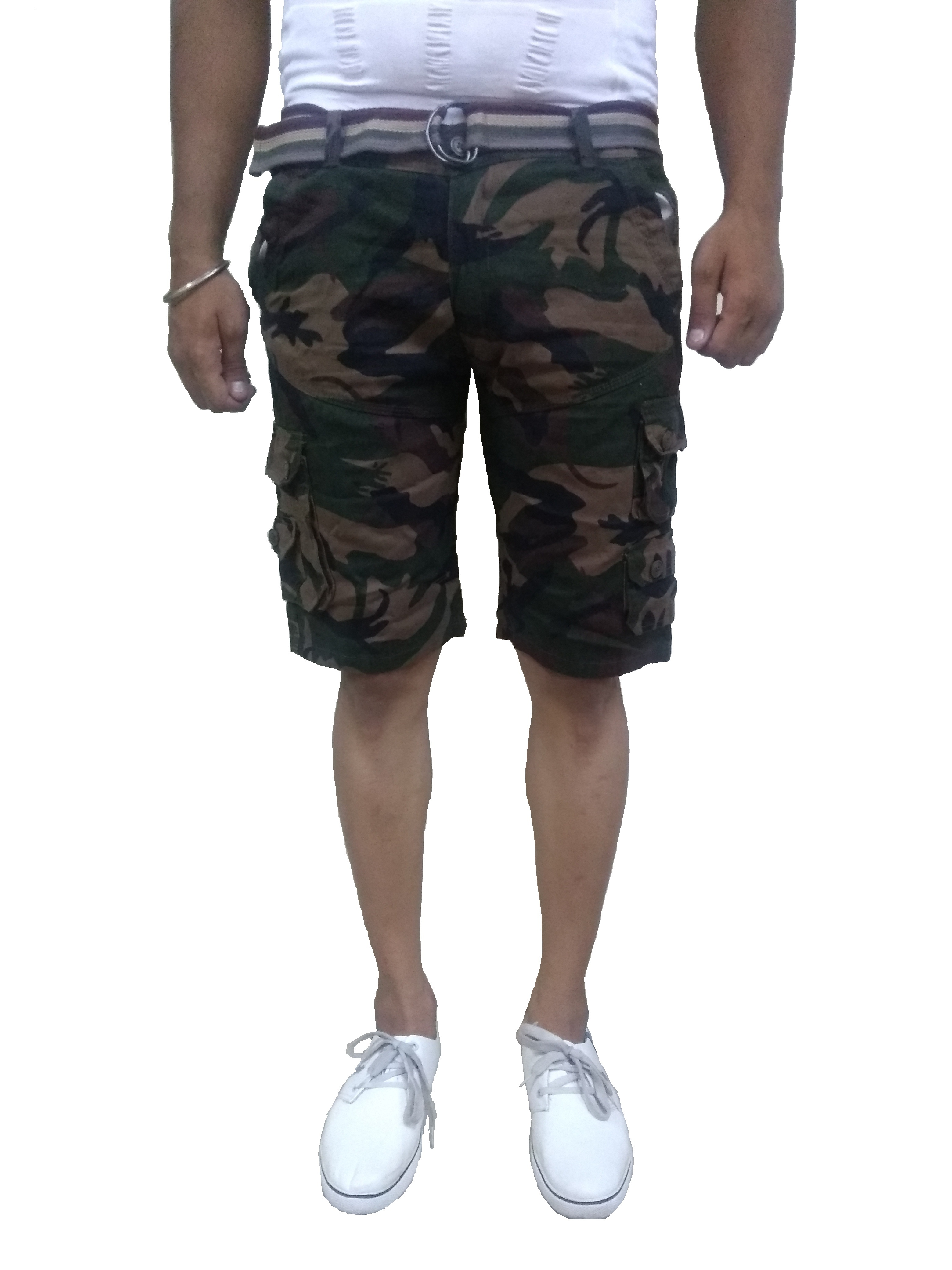 Buy Timbre Men Army Print Camouflage Cargo Shorts with 9 Pockets ...