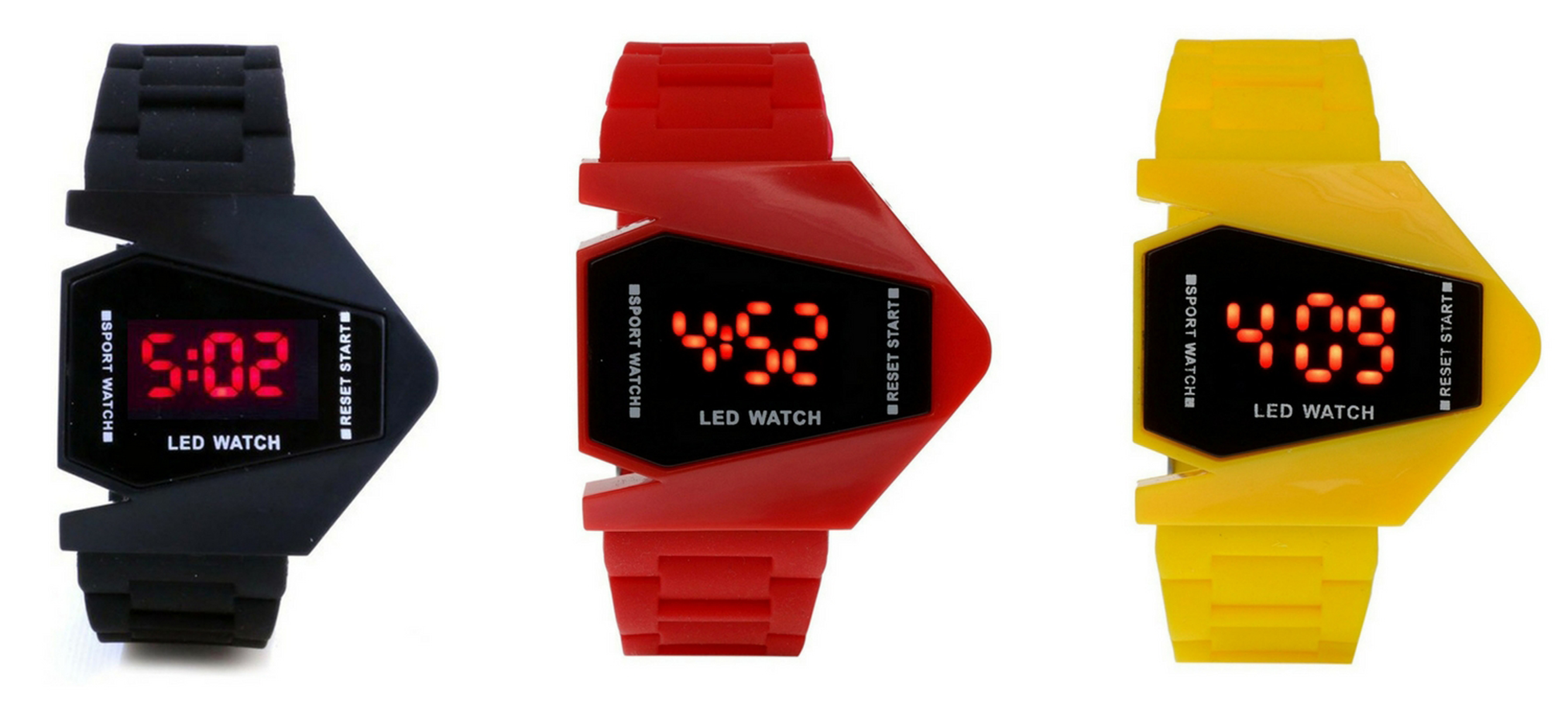 Buy Rocket LED Black, Red And Yellow Color Combo Of 3 Watches Online ...
