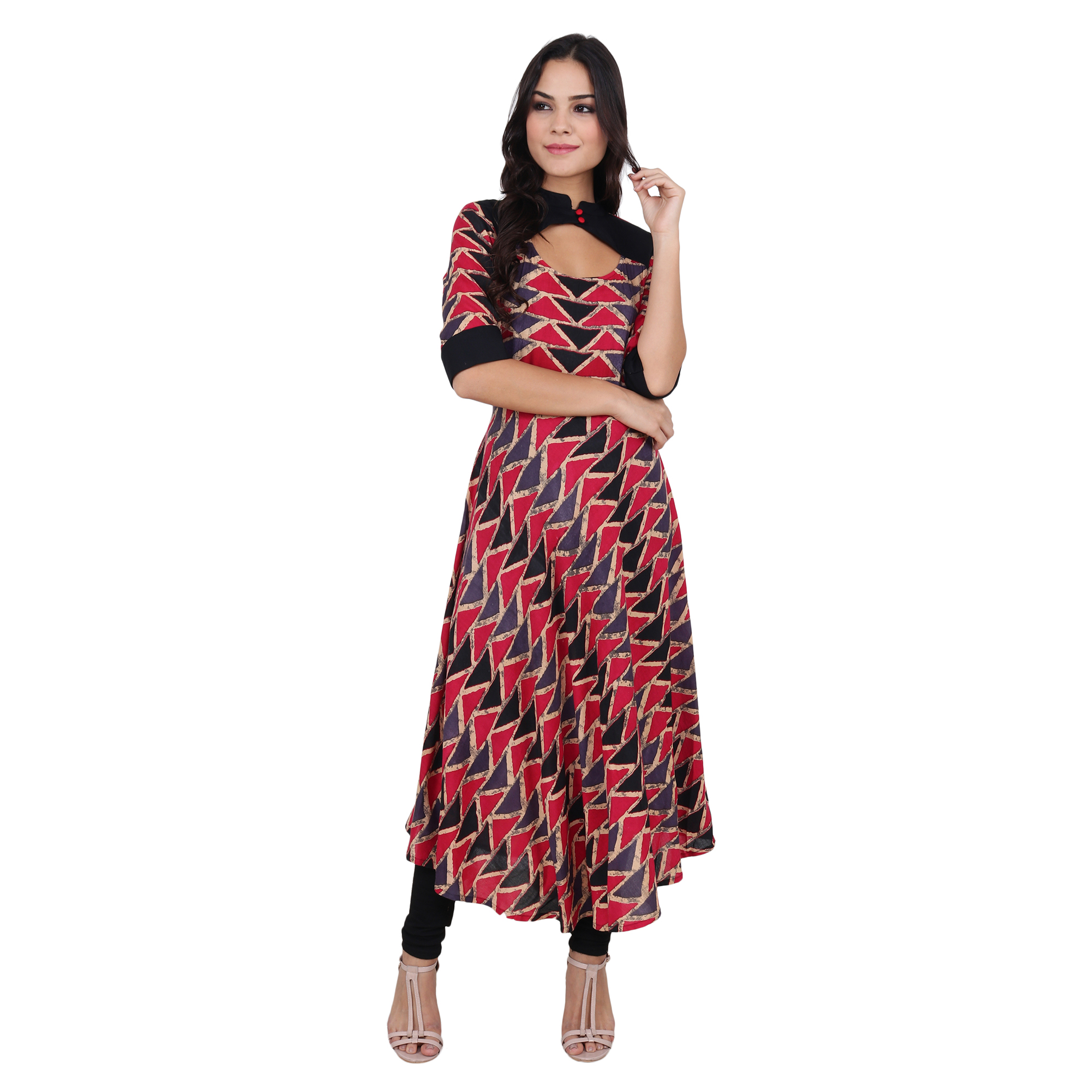 Buy Fabster Women's smart fit flaired multi Colour Kurti Online @ ₹475 ...