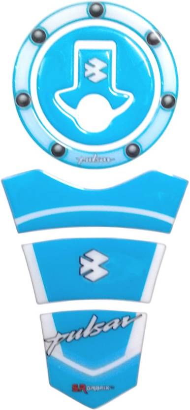 Buy Customize COMBO Bajaj Pulsar Blue Vinyl Tank Pad fuel cap Sticker ...