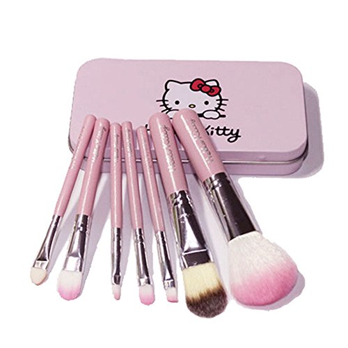 Buy Hello Kitty Imported Set of 7 Pink Professional Makeup Brushes Kit ...