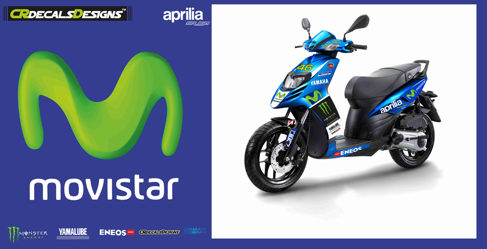 Buy CR Decals Aprilia SR150 Full Body Wrap Custom Decals VR46 Movistar ...