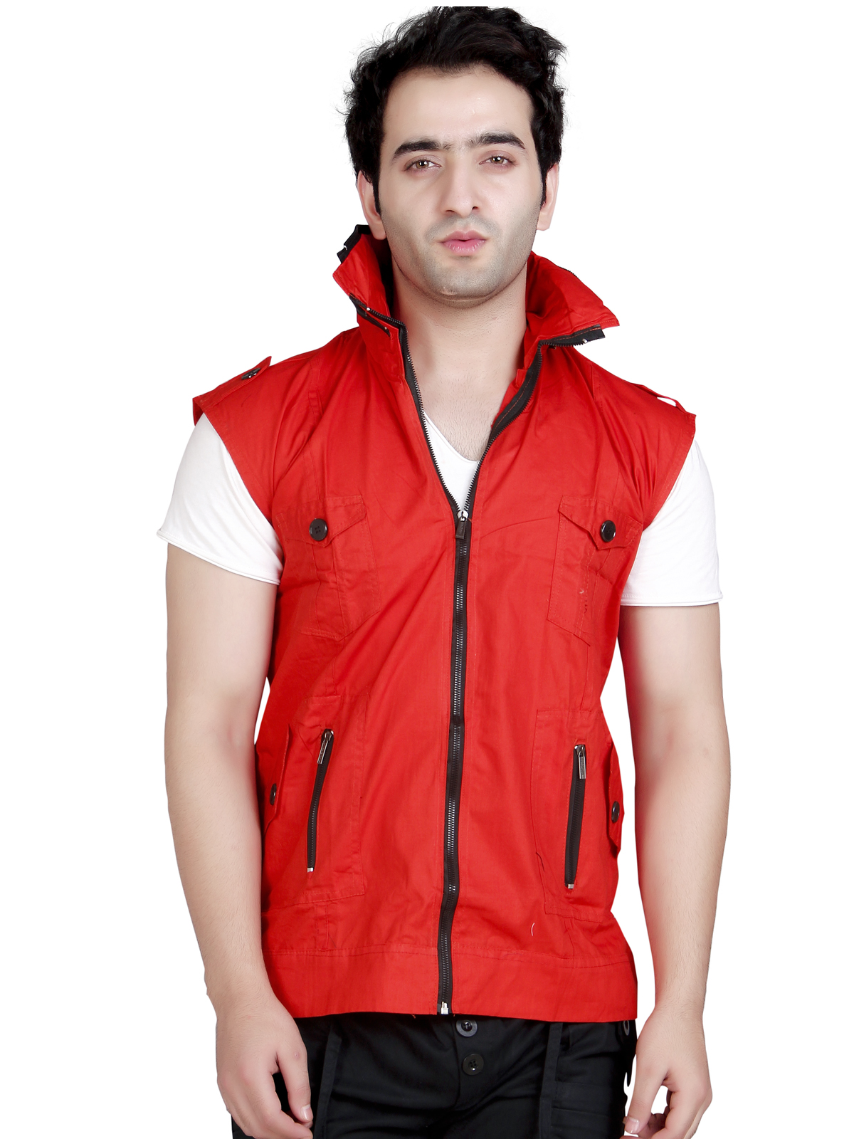 Buy Garun Sleeveless Red Jacket For Men Online @ ₹749 from ShopClues