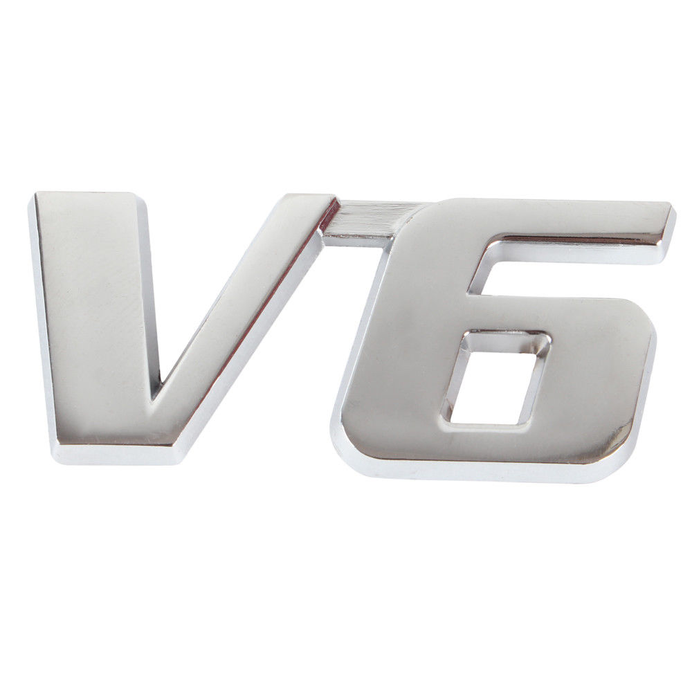 Buy 3D V6 Heavy Metal Sticker Logo Badge Emblem For Hood Bumper Car ...