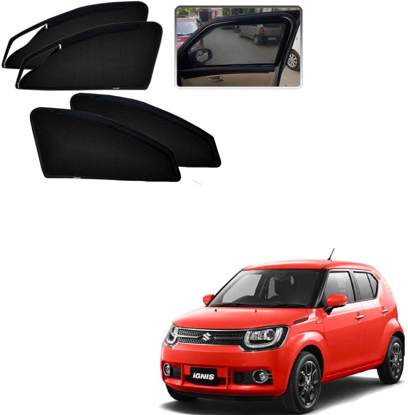 Buy Auto Addict Zipper Magnetic Sun Shades Car Curtain For Maruti ...