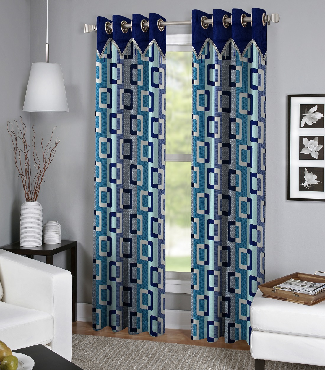 Buy Cloud India 9Ft-Long Door Curtains Supremo Less Set of 2 Piece ...