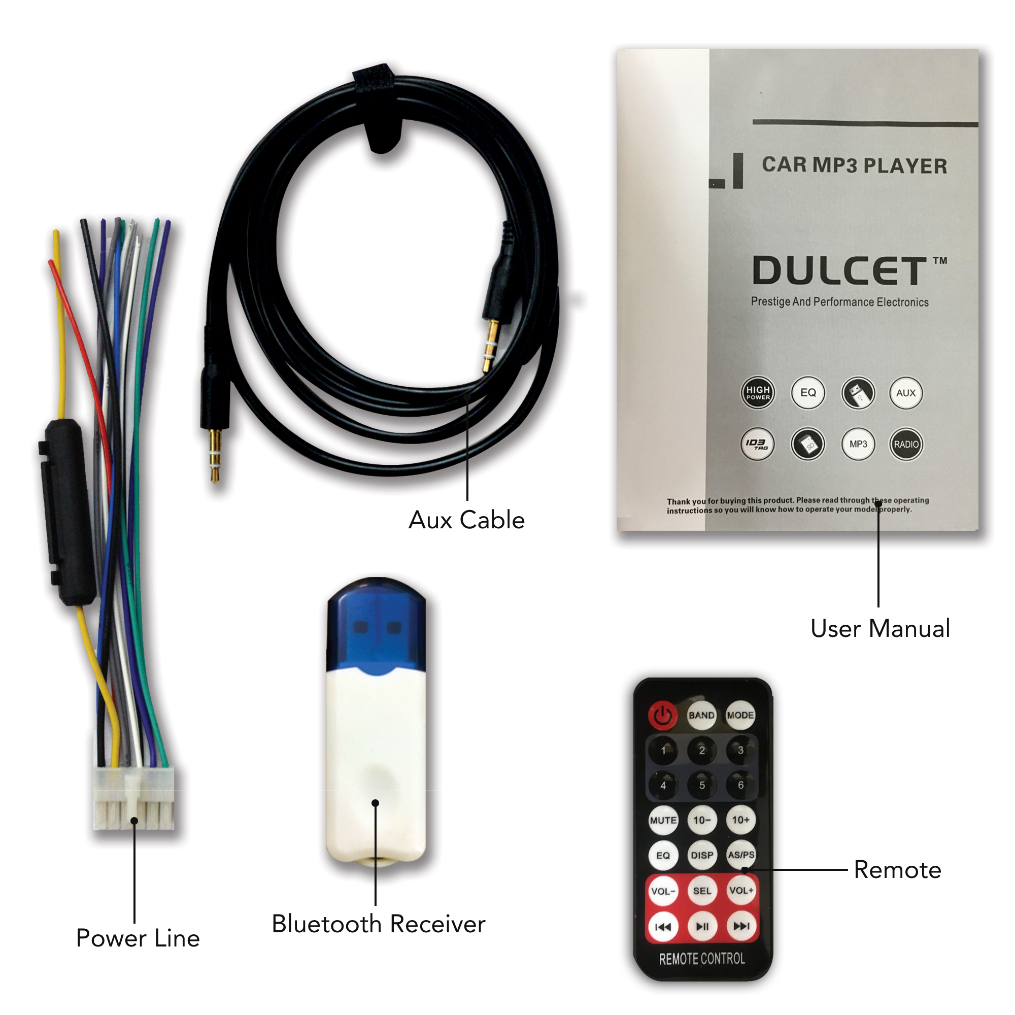 Buy Dulcet Fixed Panel Single Din Mp3 Bluetooth/USB/FM/AUX/MMC Car ...