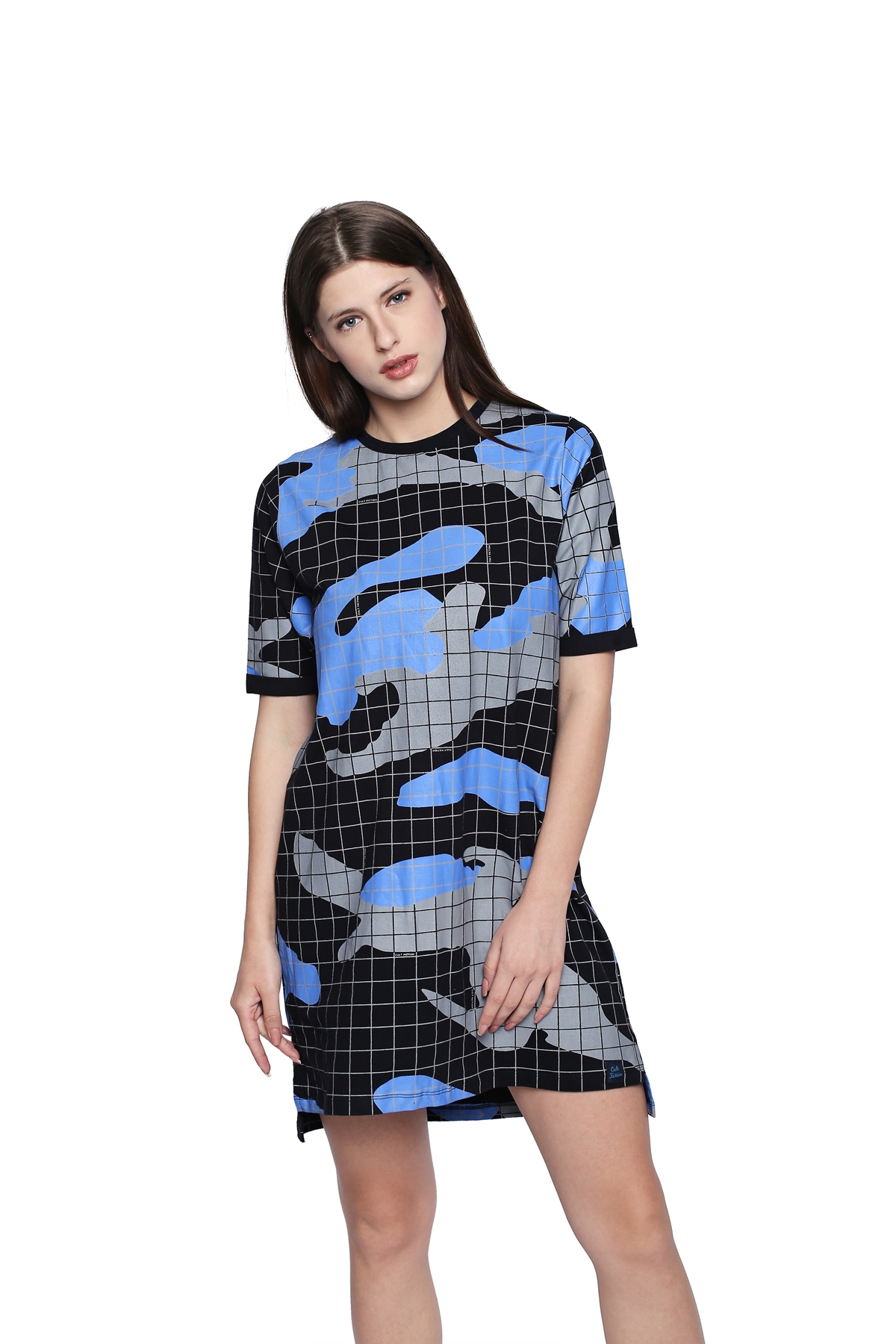 Buy Cult Fiction Black Cotton Fabric Boyfriend-Fit Dress For Women's ...