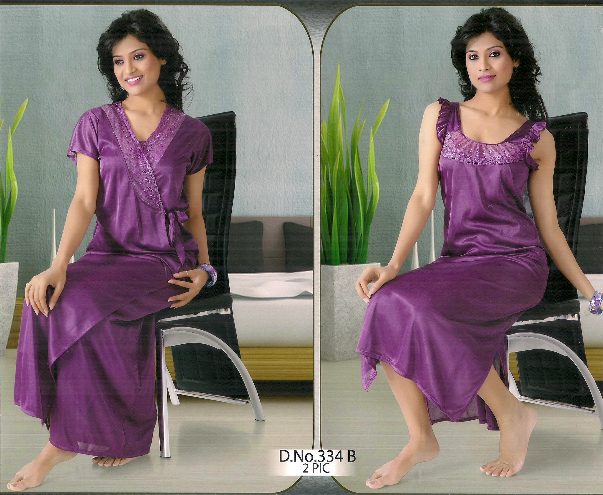 Womens Sleep Set Sexy 2pc Nighty & Over Coat New Babydoll in Red 334B ...