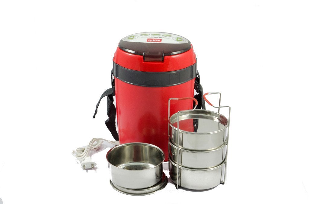 Buy Milton Futron 4 Electric Tiffin Containers, Set Of 4 Red-Black ...