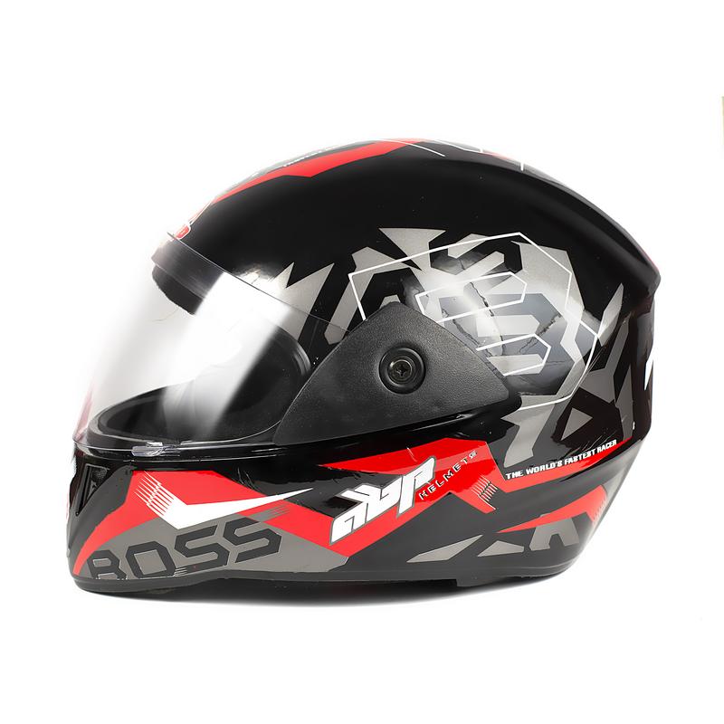 Buy ABP Boss Motorbike Helmet black with red print (glossy) Online ...