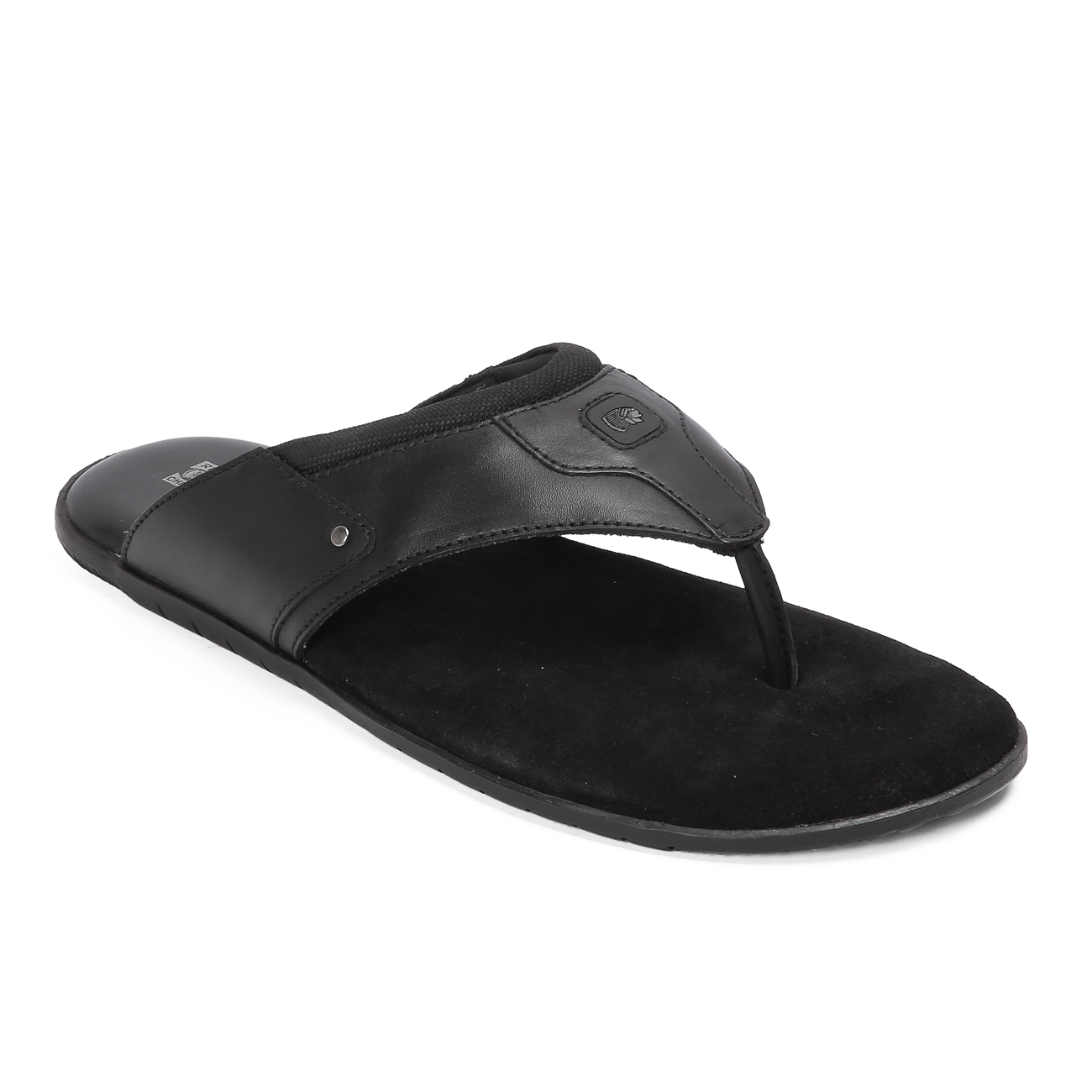 Buy Red Chief Black Leather Slipper (RCOF8006 001) Online @ ₹1295 from ...