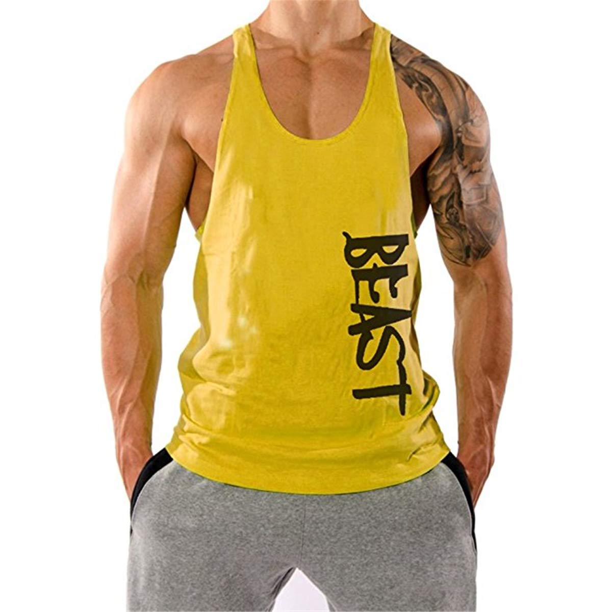 Buy The Blazze Men's Beast Tank Tops Muscle Gym Bodybuilding Vest ...