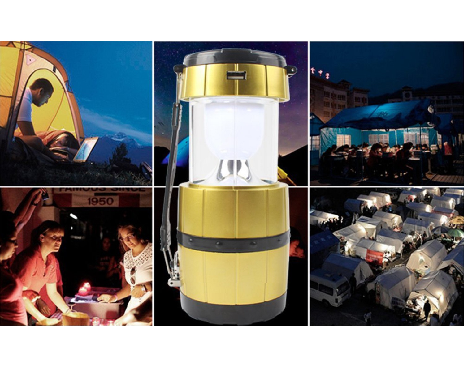 Buy Multifunctional solar Camping Lamp Lights Portable Light Lamp ...