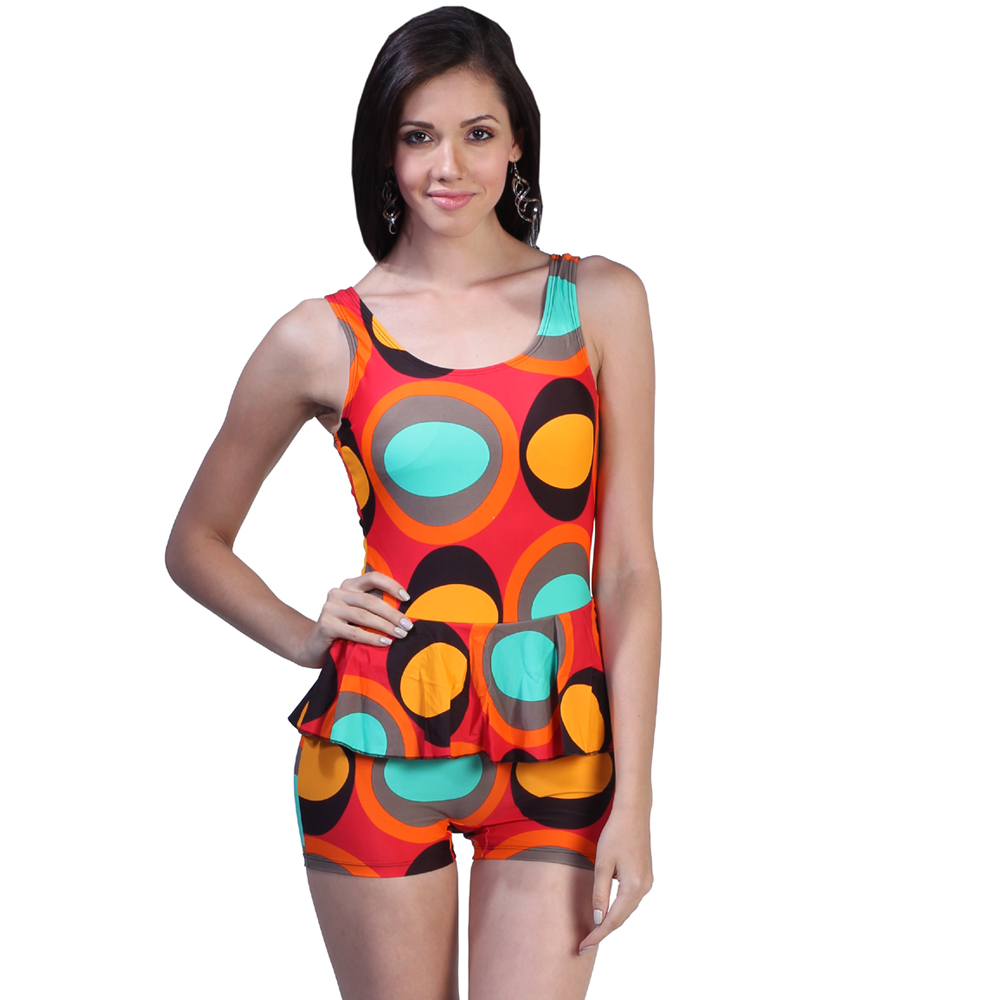 Buy Spherical Designed Bright Multi Colors One Piece Swim Suit Online ...