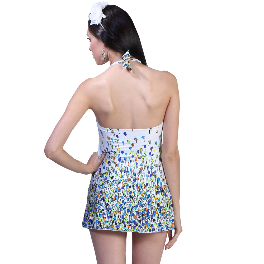 Buy Glamorous Open Back, Colorful Blue Buds V-Neckline Cover-Up-Swim ...