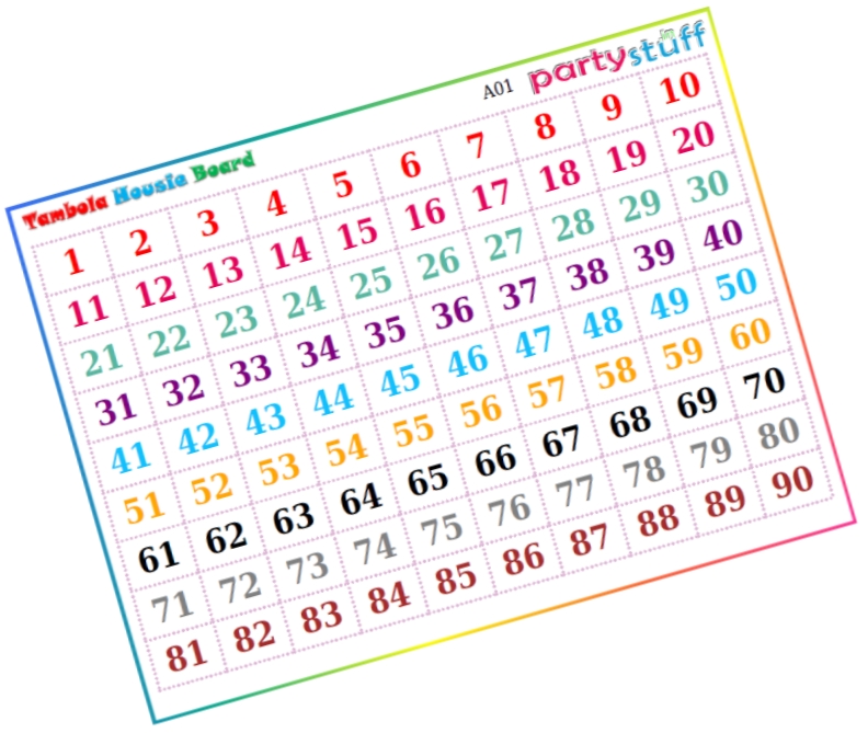 Buy Tambola Housie Board - Tambola Board in Tambola Housie (24 Cards ...