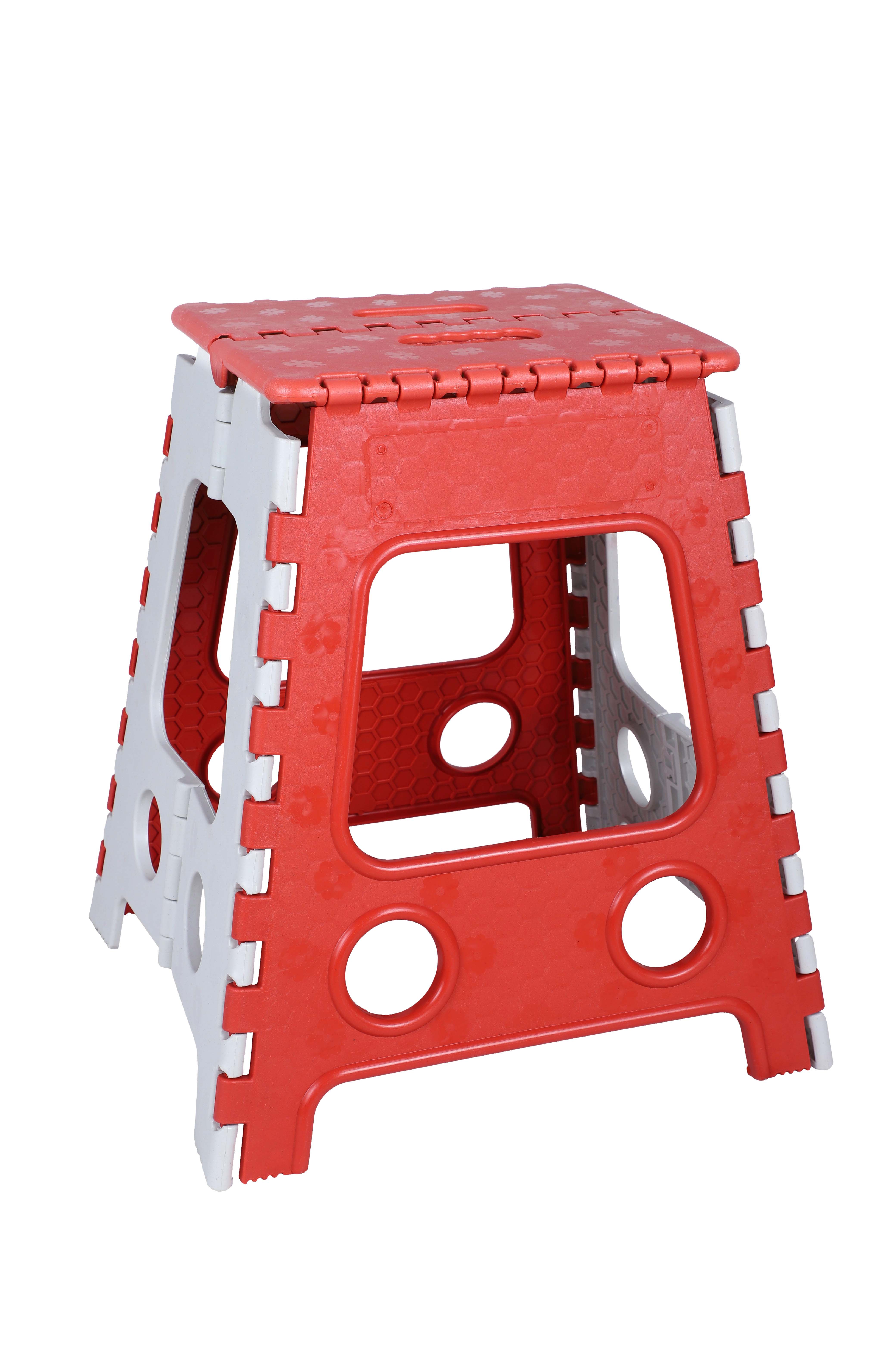 Buy Ankur Foldable Plastic Stool for Stepping Up or Sitting, Red (18 ...