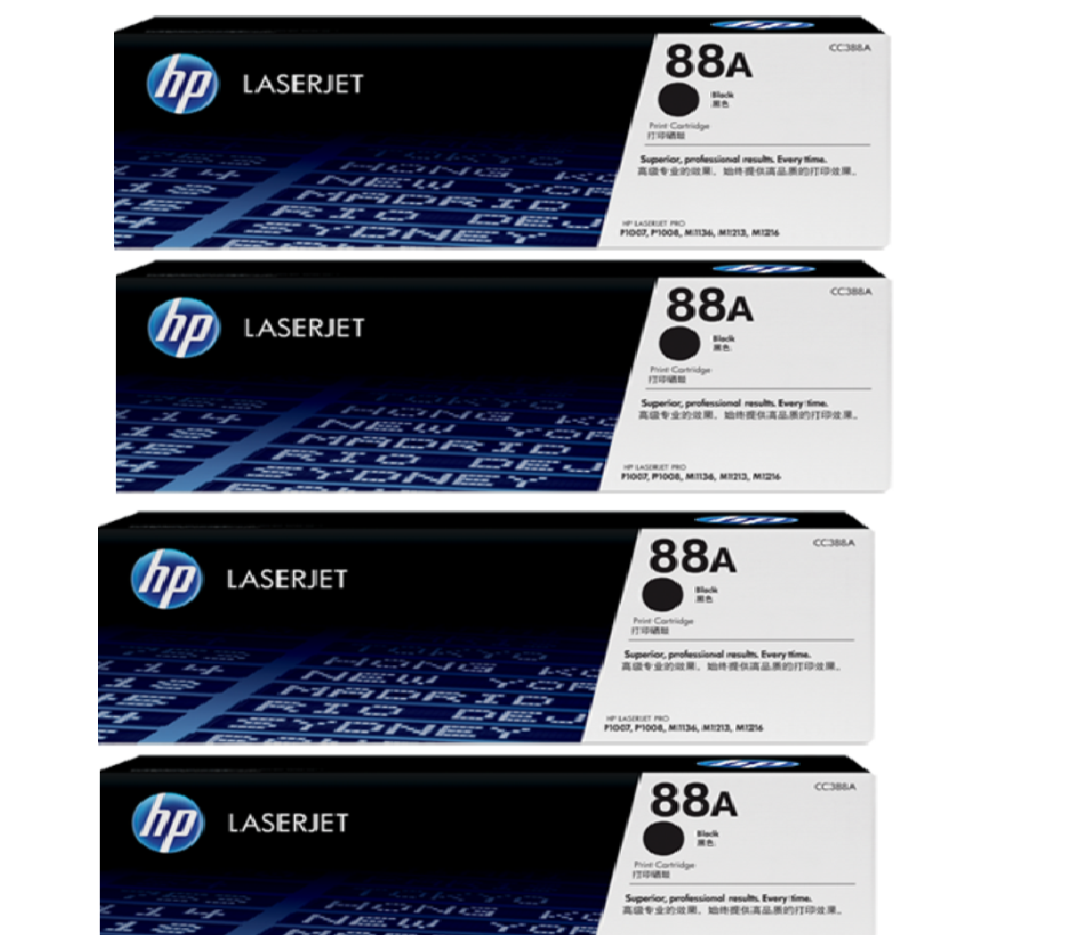 Buy HP 88A 4-pack Black LaserJet Toner Cartridges CC388A Online @ ₹3000 ...