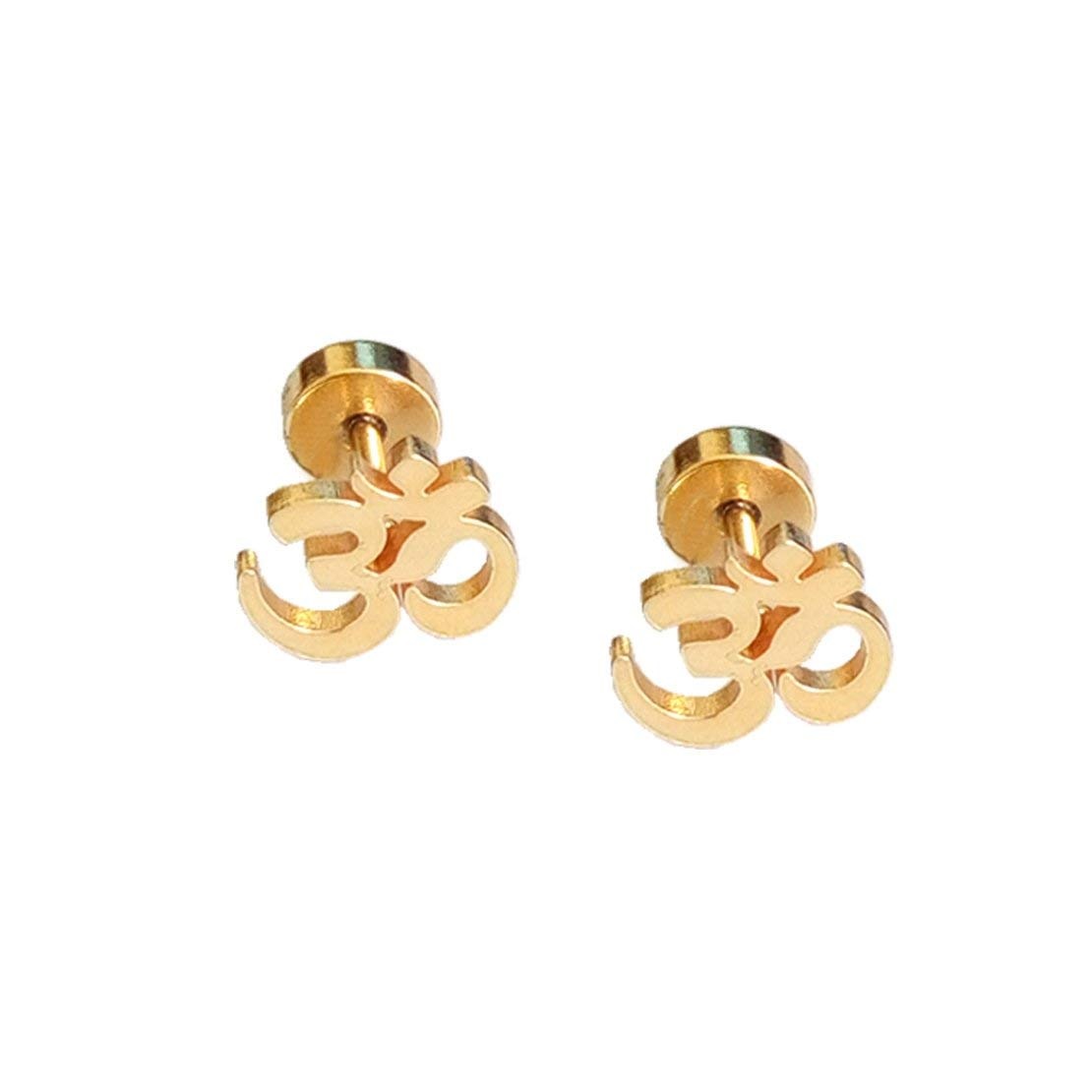 Buy Goldnera OM Stud Earring Treditional Yet Trendy fashionable Mens ...