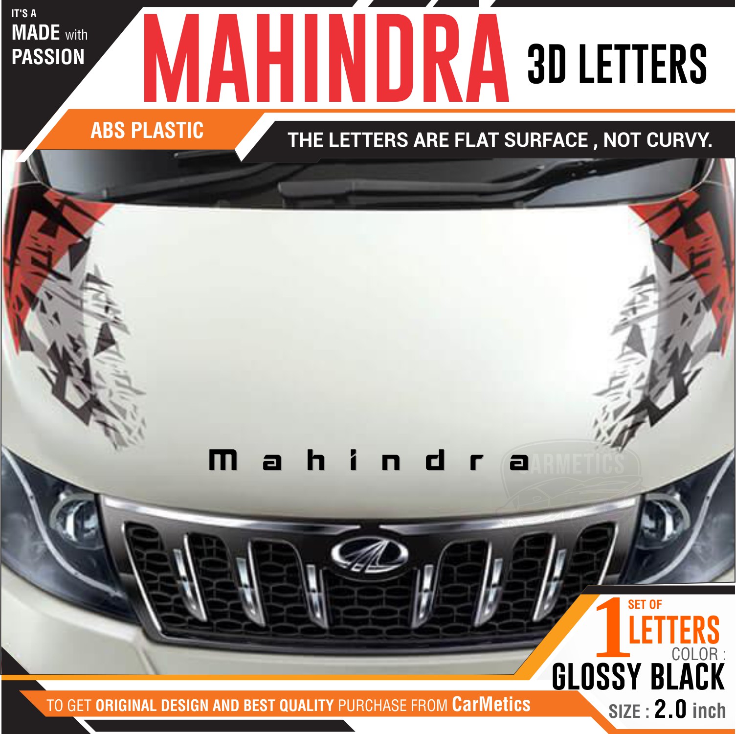 Buy CarMetics Mahindra 3d Letters 3d stickers for Mahindra Marazzo ...
