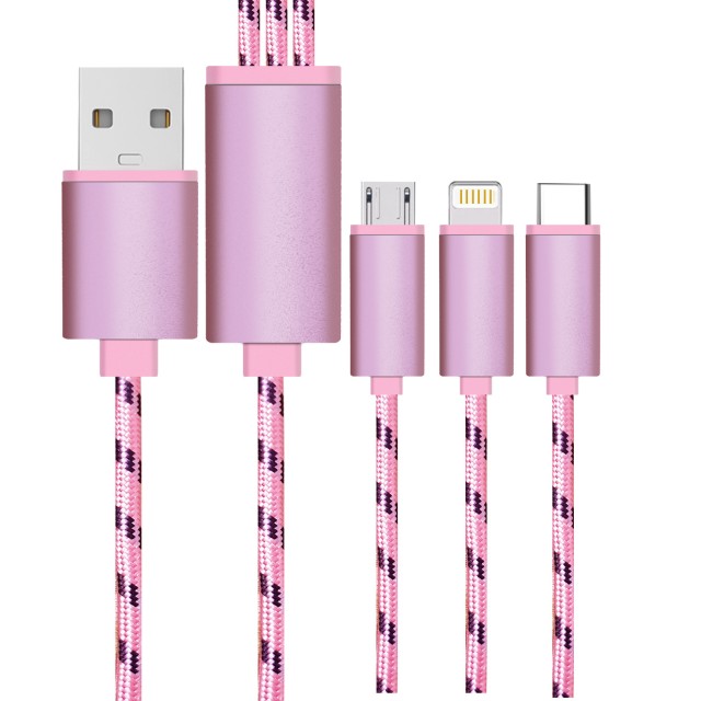 Buy Digimate D38- 3-in-1 Multi-Pin Charging Cable - (PURPLE) Online ...