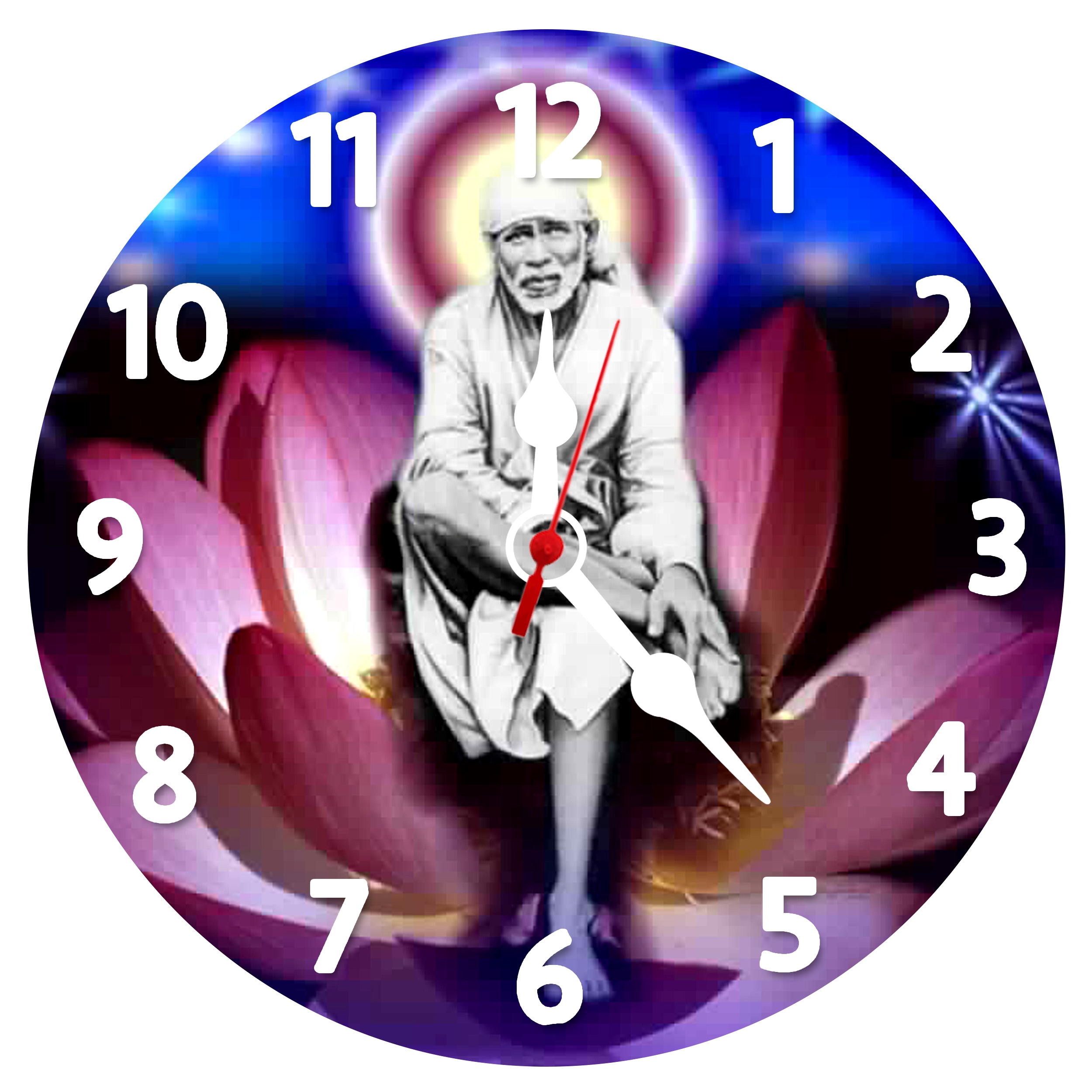 Buy SAI BABA 2 WALL CLOCK BT070 Online @ ₹399 from ShopClues