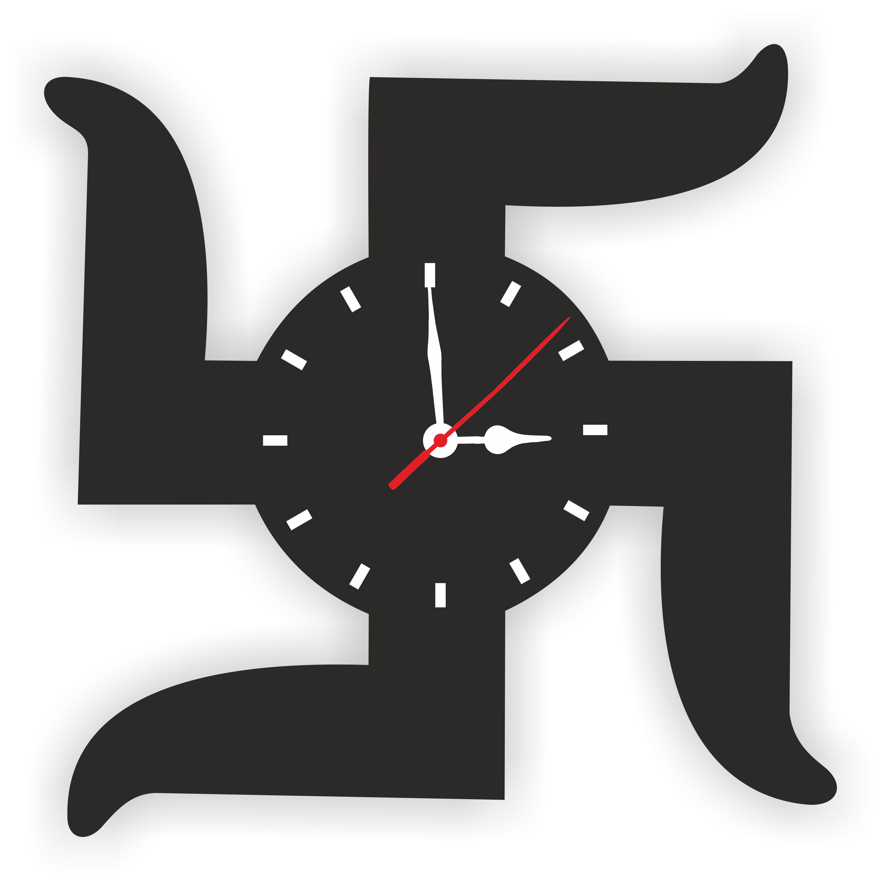 Buy Selfish Analog Wall Clock Swastika 9 inch Material MDF Online ...