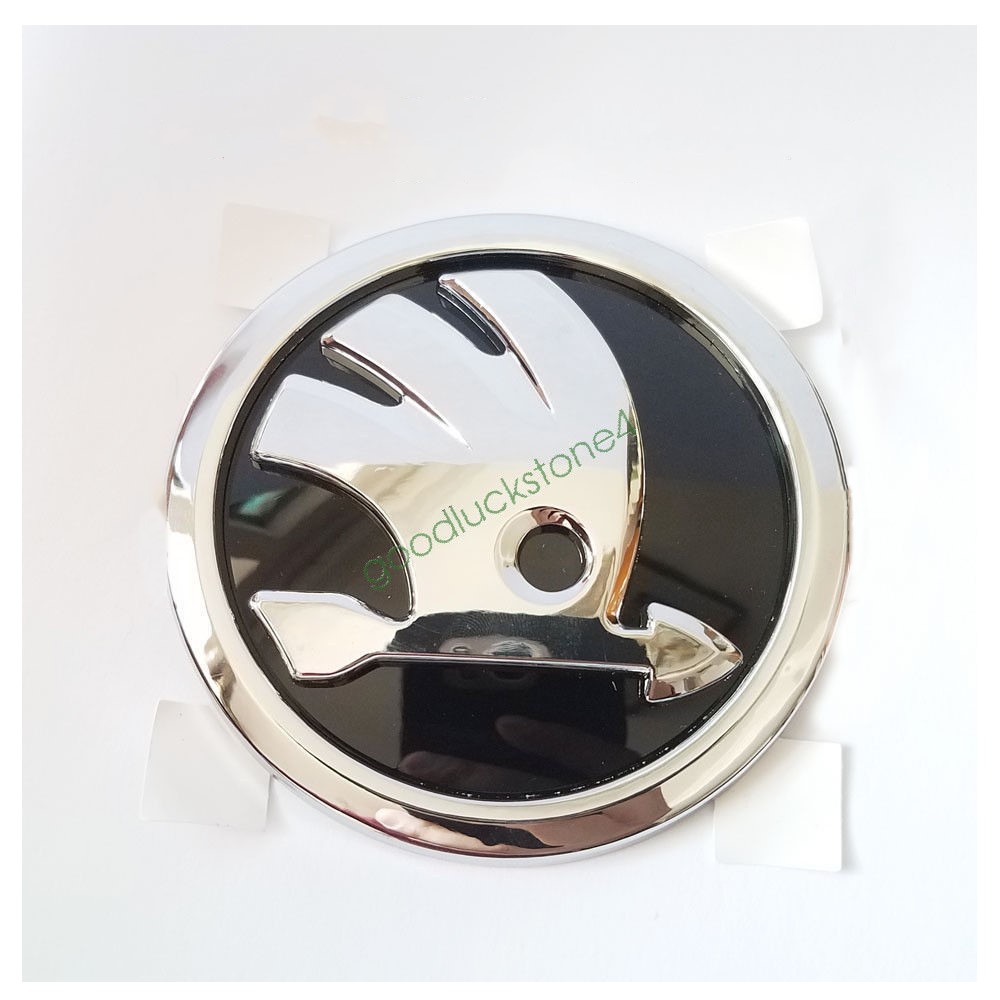 Buy Skoda FABIA BLACK front car Monogram Emblem Chrome Logo DECAL ...