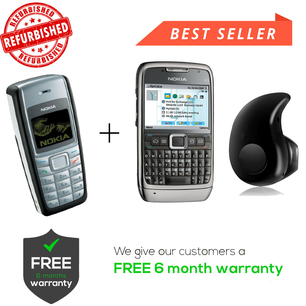 Buy Refurbished Nokia 1110 E71 Get Mini Wireless BT with (1 Year ...