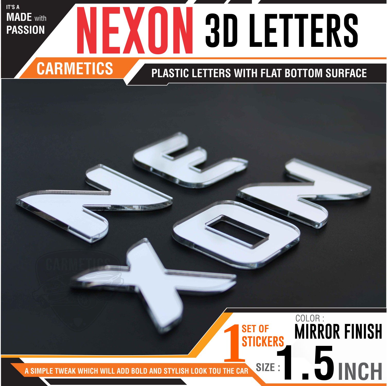 Buy Carmetics Nexon 3d Letters For Tata Nexon Accessories 3d Stickers