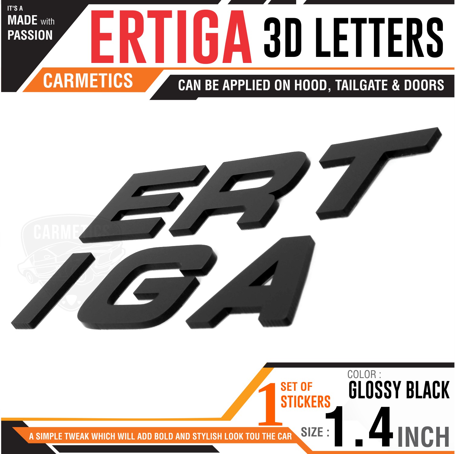 Buy Carmetics Ertiga 3d Letters For Maruti Suzuki Ertiga Accessories