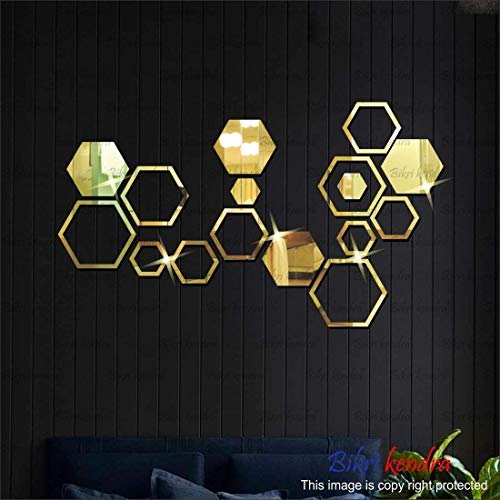 Buy Bikri Kendra 2 Set Hexagon Rings And 4 Hexagon Big Golden 3d
