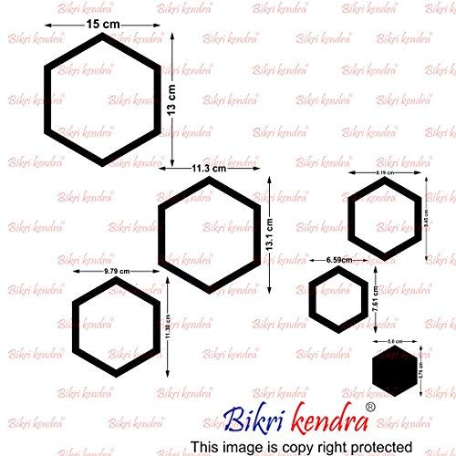 Buy Bikri Kendra Hexagon Rings 40 Golden 3d Acrylic Mirror Wall