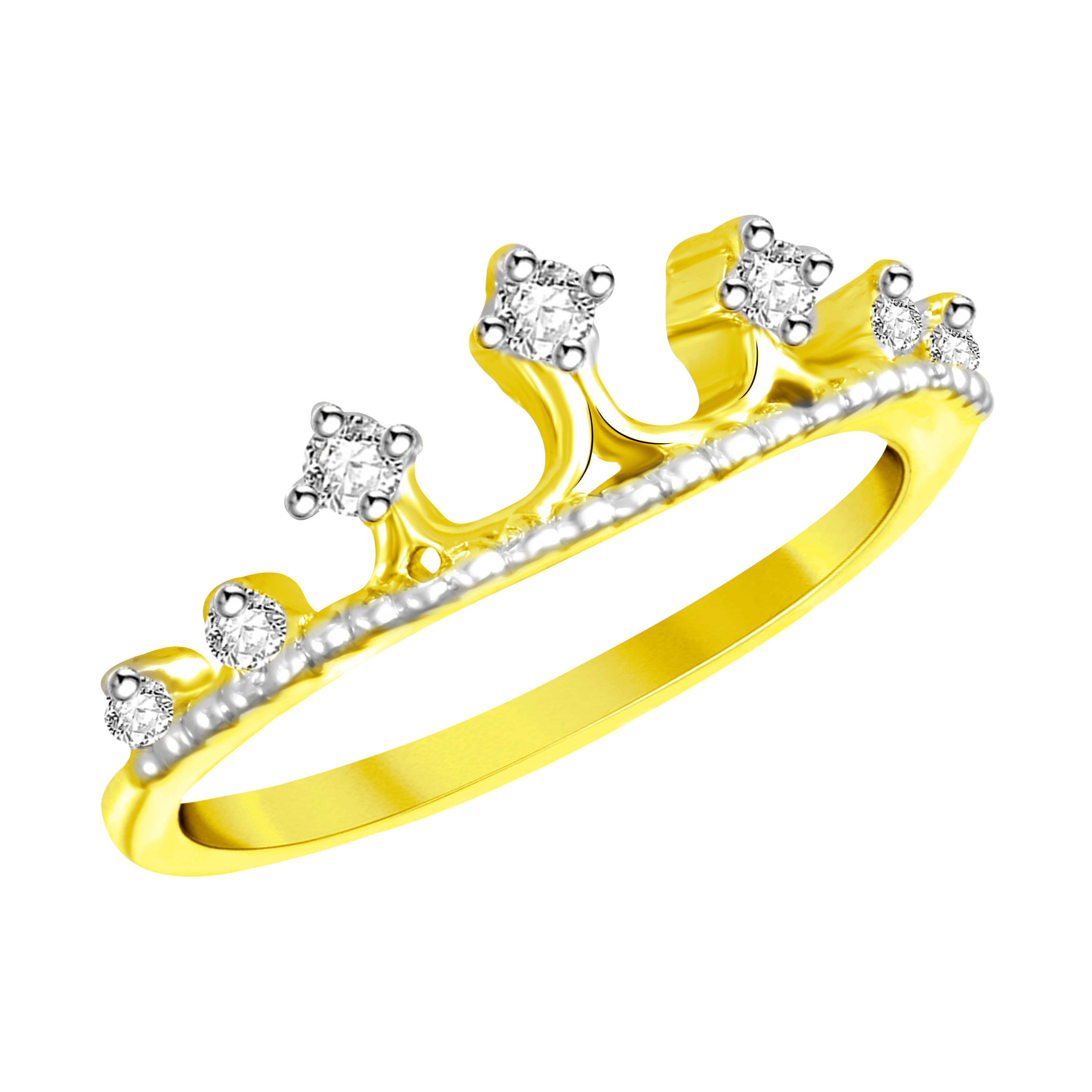 Buy Vidhi Jewels Gold Plated Crown Pattern Royal look Brass Finger Ring ...