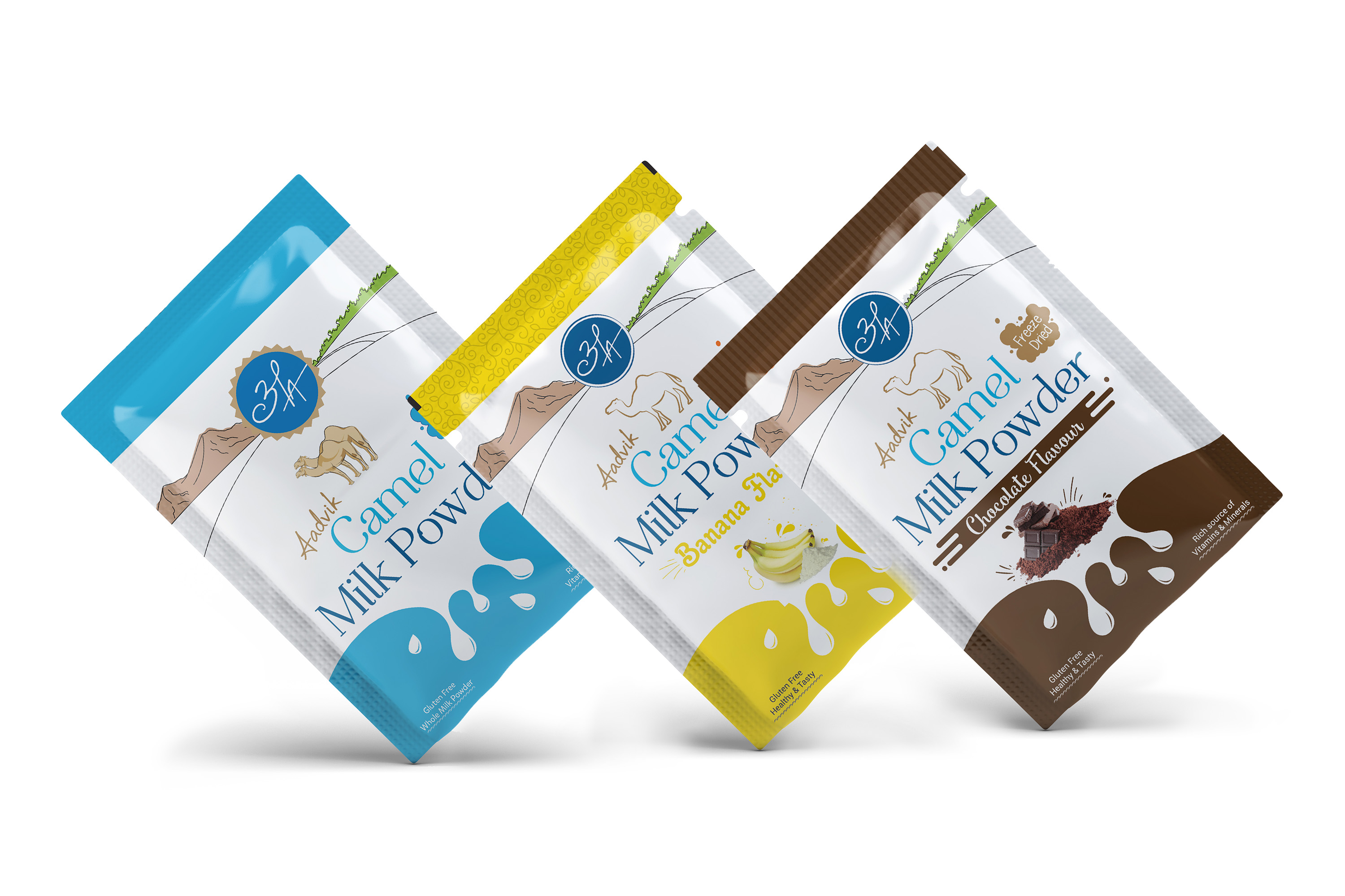 Buy Aadvik Trial Pack of Camel Milk Powder 3 Sachet (All 3 Flavors) 80 ...