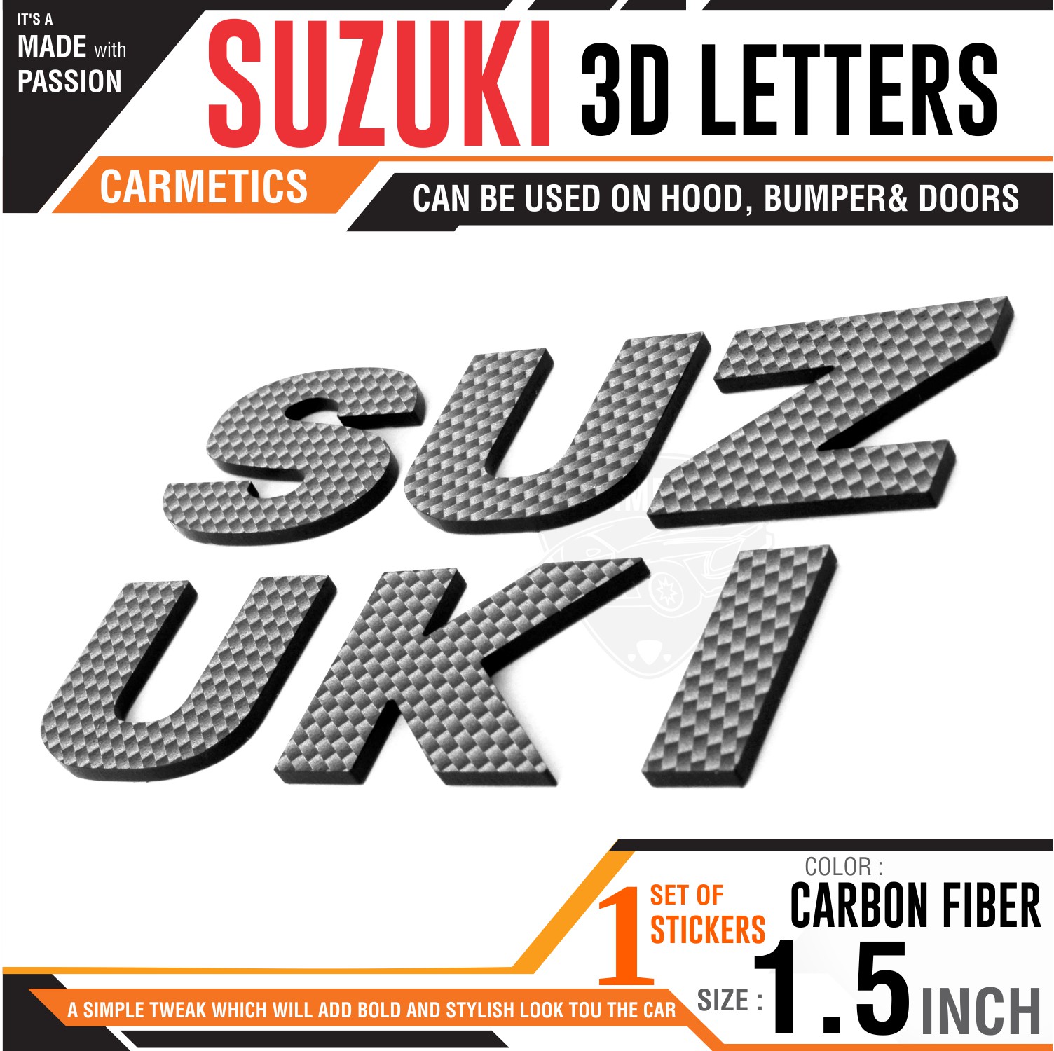 Buy Carmetics Suzuki 3d Letters 3d Stickers Logo Emblem Styling