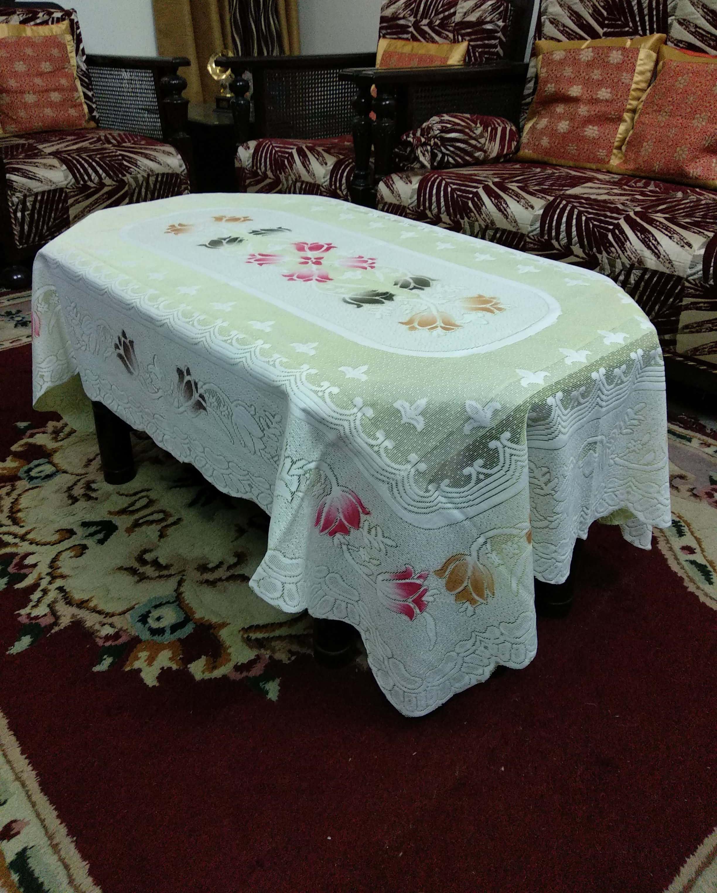 Buy Center Table Cover 4 Seater Floral Design ( Size 60 inch ( 152.4 cm ...