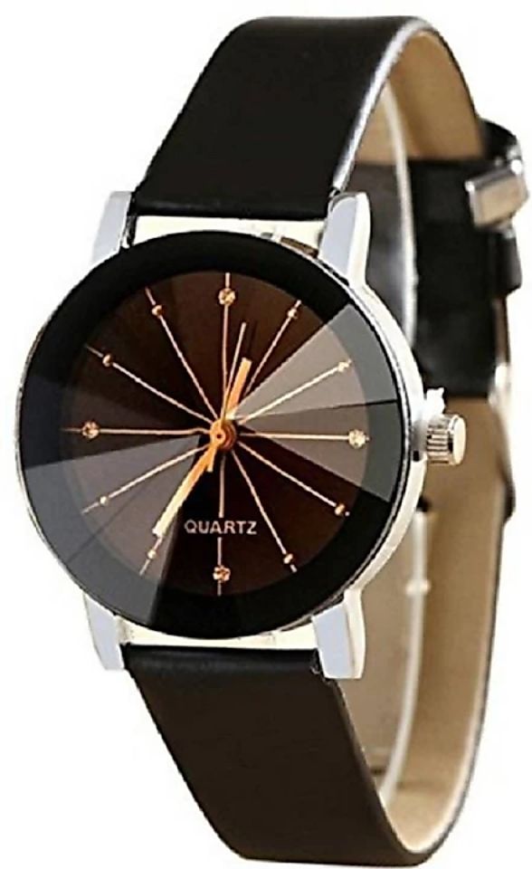 Buy APX New latest classic black crystal watch for girls and women ...