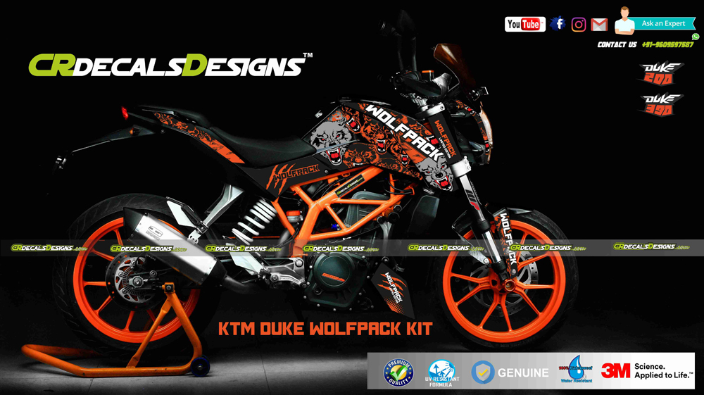 Buy CR Decals KTM DUKE 125/200/390 Custom Decals/ Wrap/ Stickers Full ...