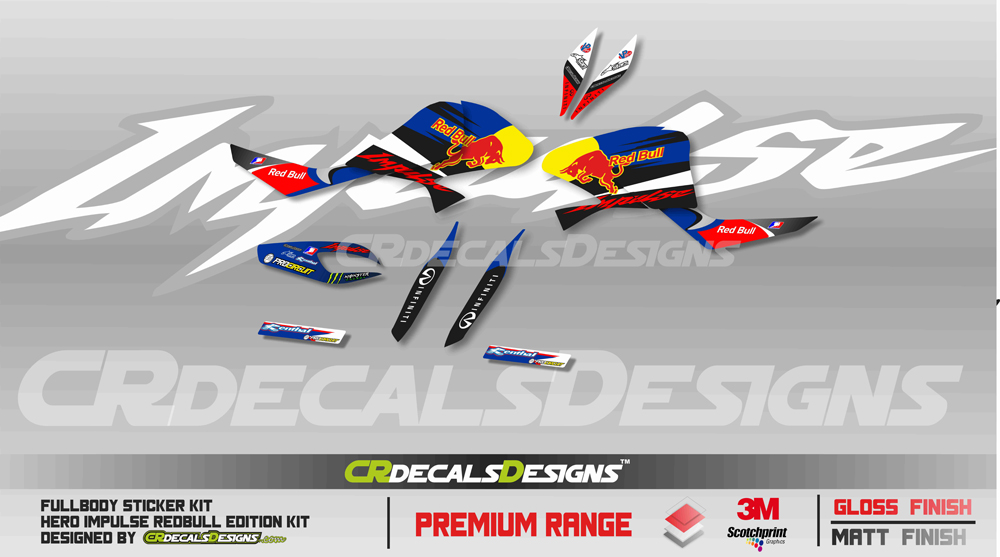 Buy CR Decals HERO IMPULSE Custom Decals/ Stickers/ Wrap REDBULL ...