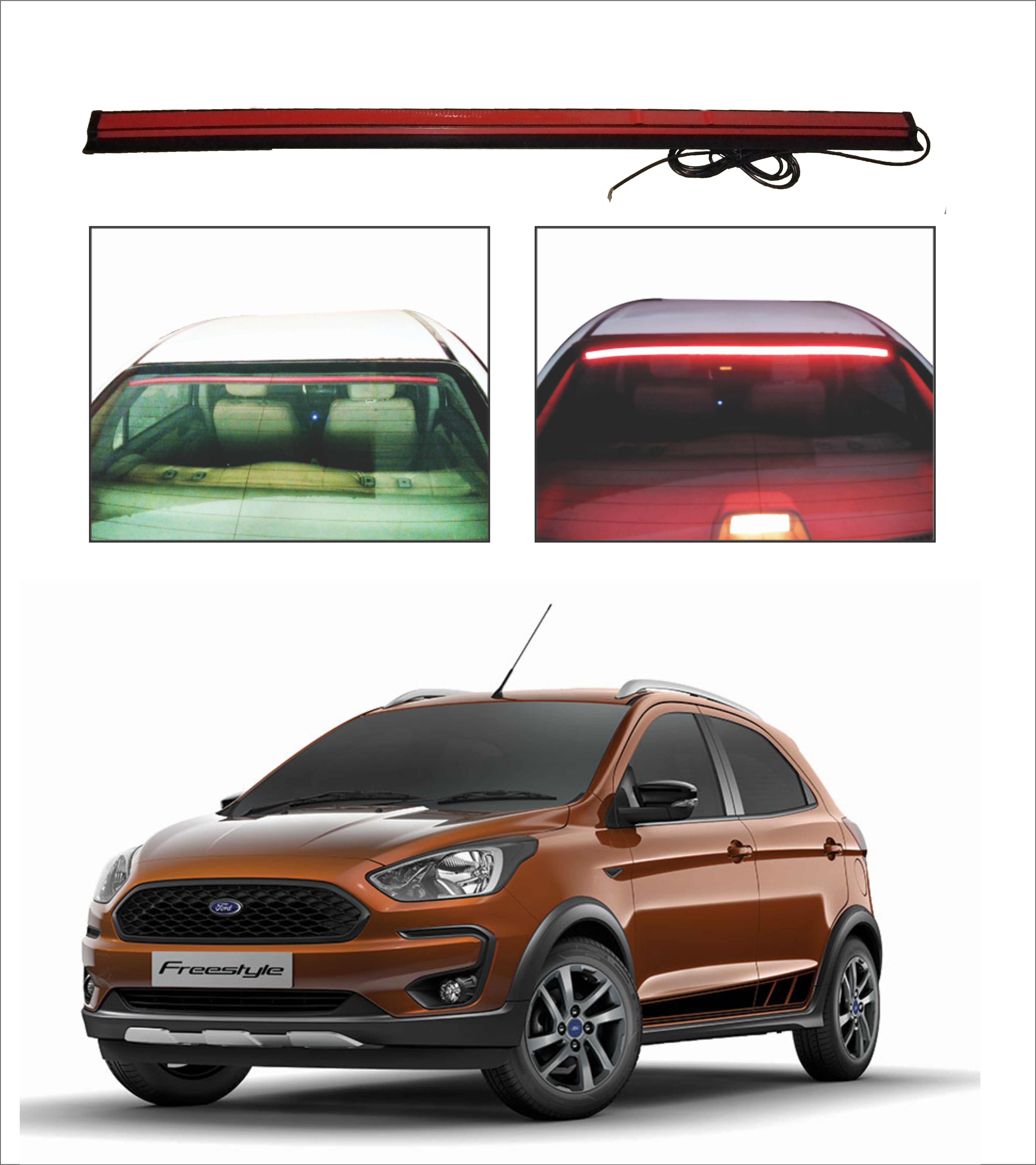 Buy Trigcars Ford Freestyle Car Roof line LED Third Brake Light Kit ...