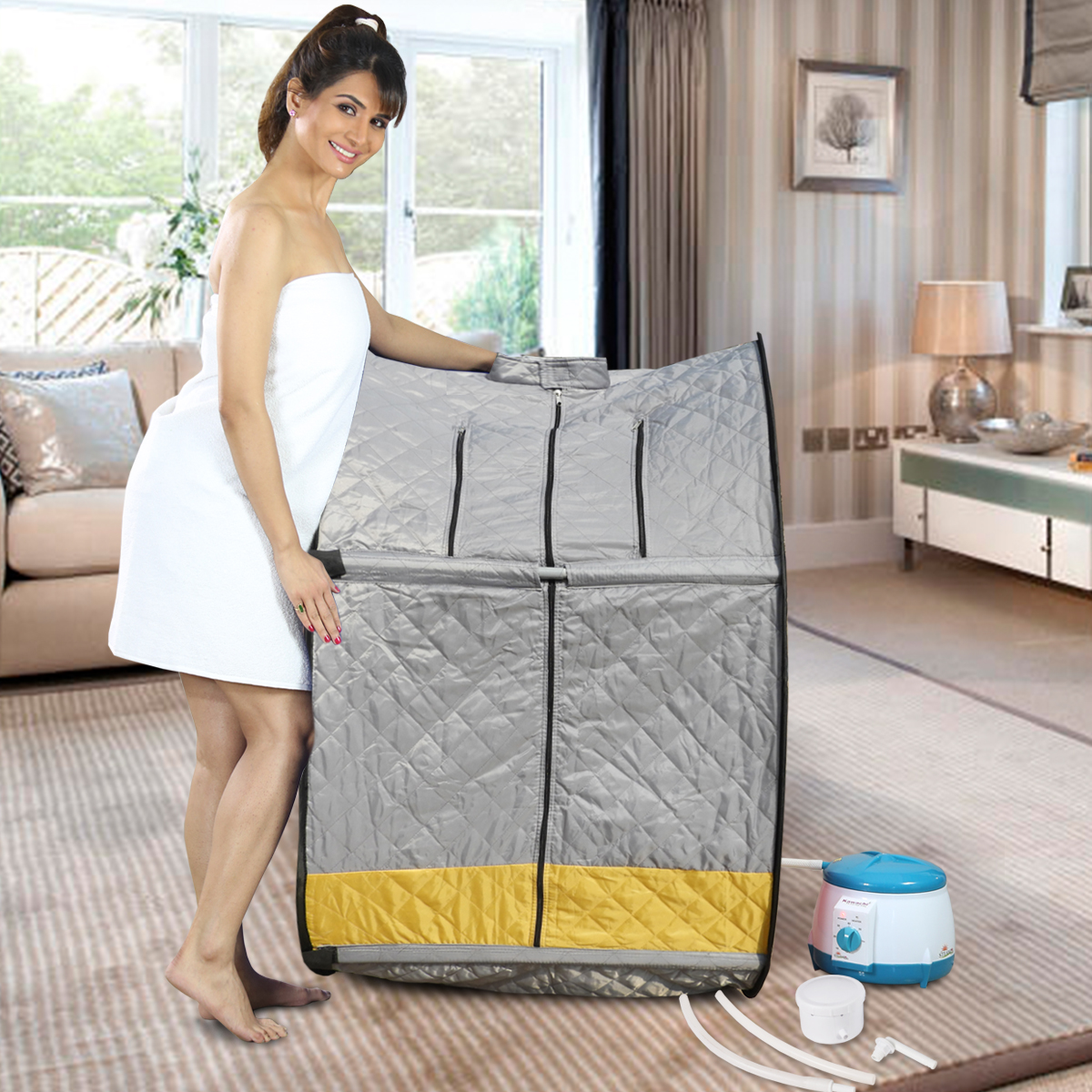 Buy Kawachi Premium Quality Dual Tone Portable Steam Sauna Bath Panchkarma Swedan Machine I105